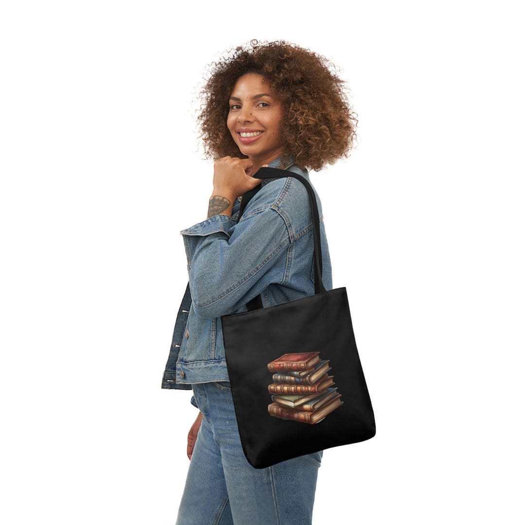 Vintage Stack of Books Canvas Tote Bag, Perfect for Writers, Book ...