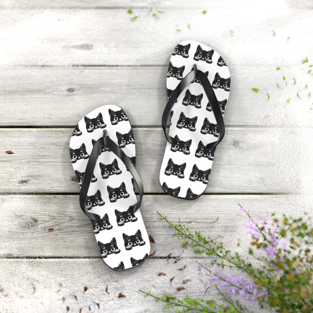 Cute Cat Flip Flops - Etsy