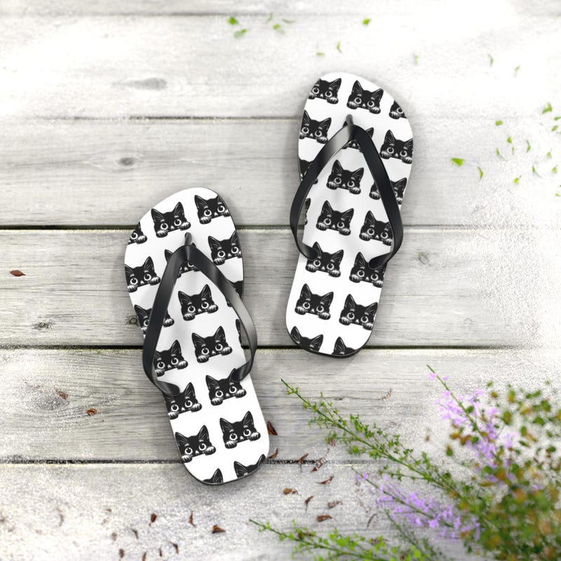 Cat Flip Flops - Etsy