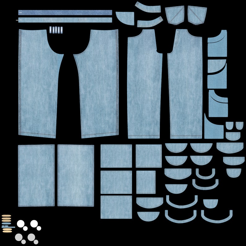 3D Jean - CLO3D - Marvelous Designer - 3D DENIM - OBJ - FBX - Pant - 3d ...