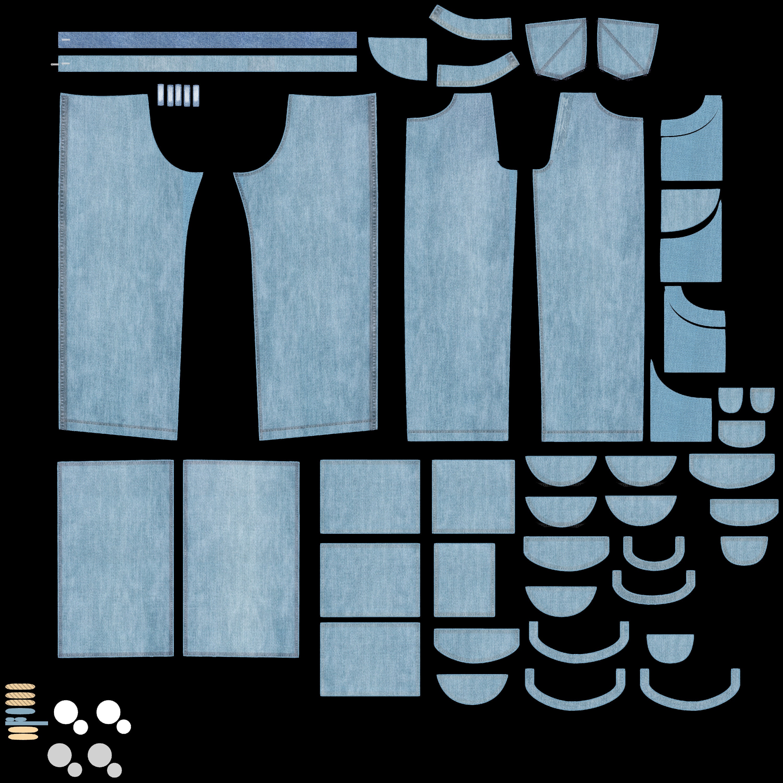 3D Jean - CLO3D - Marvelous Designer - 3D DENIM - OBJ - FBX - Pant - 3d ...