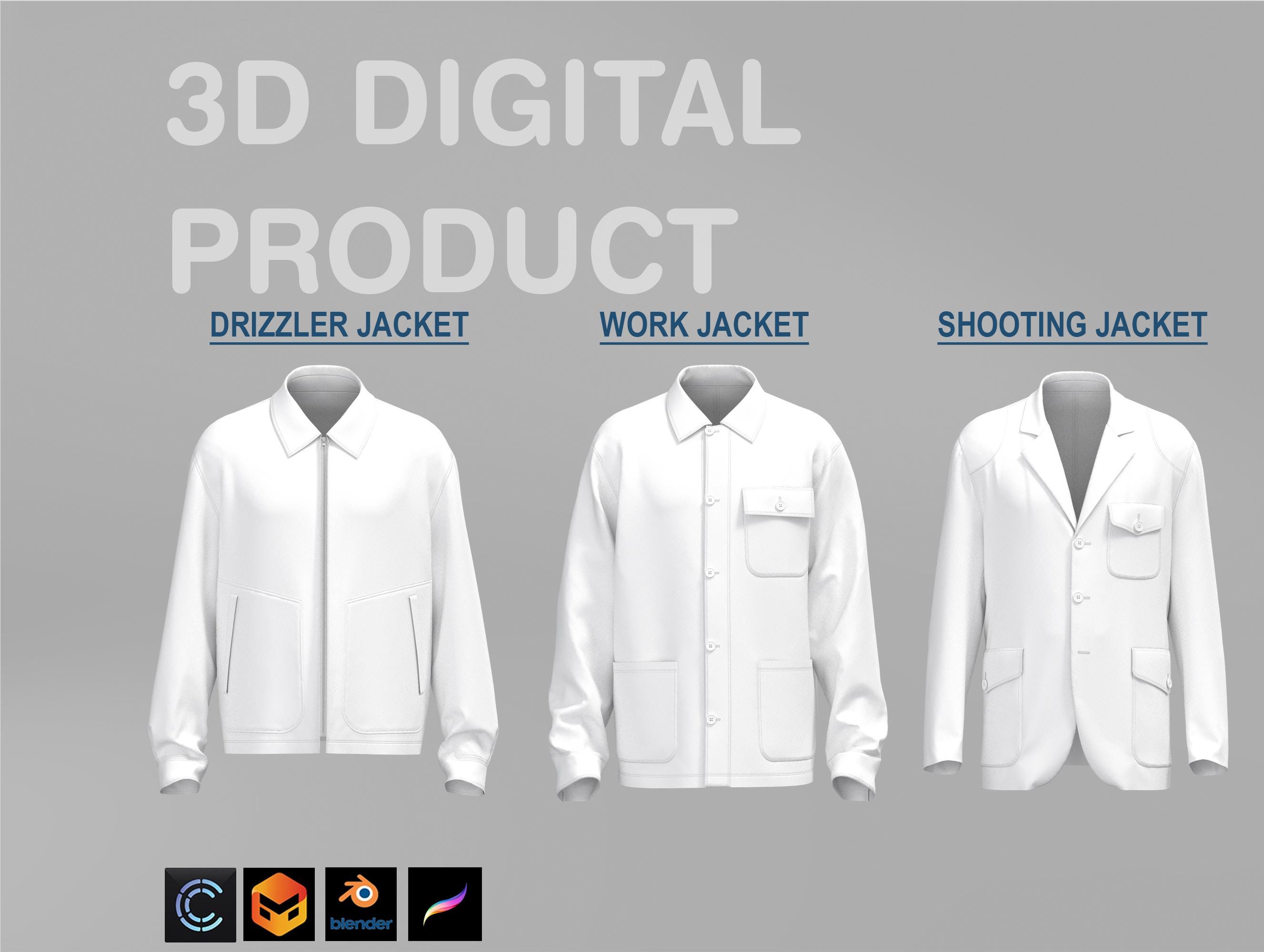 3D Men’s Jacket Collection – 15 Customizable Models for CLO3D ...