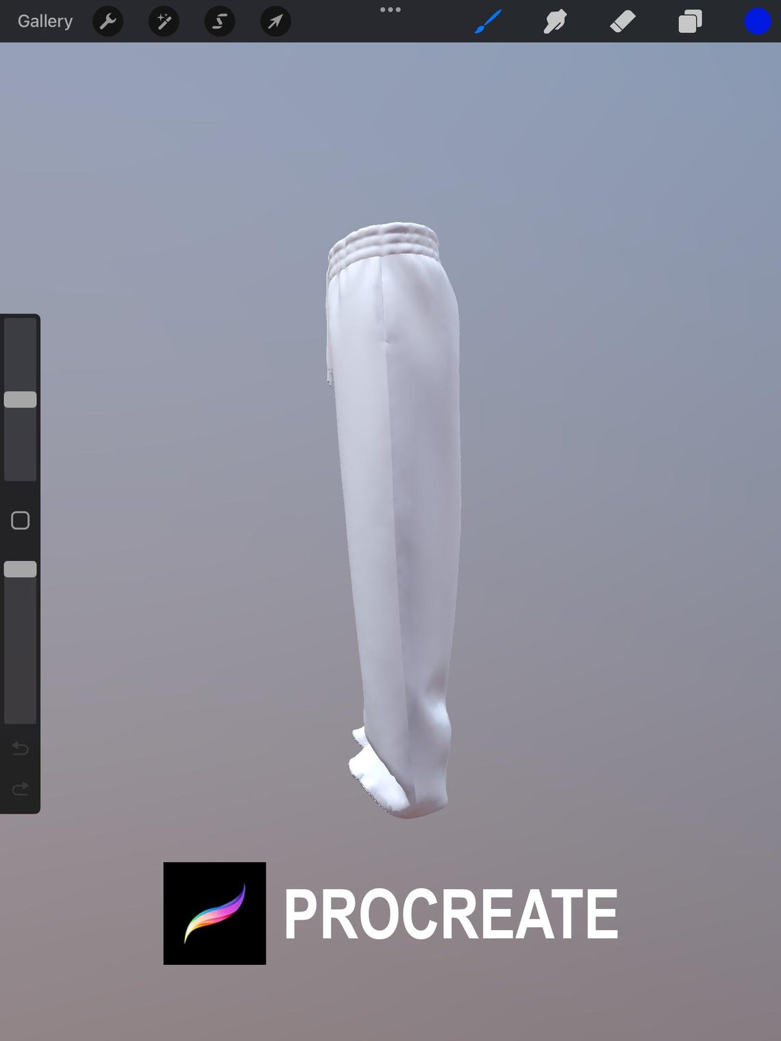 3D Male Sweatpant – Procreate & Clo3d Customizable Digital Pants Model ...
