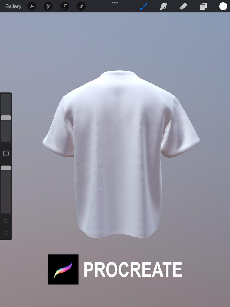 3D Male T-shirt – Procreate & CLO3D Customizable Digital Fashion Model ...