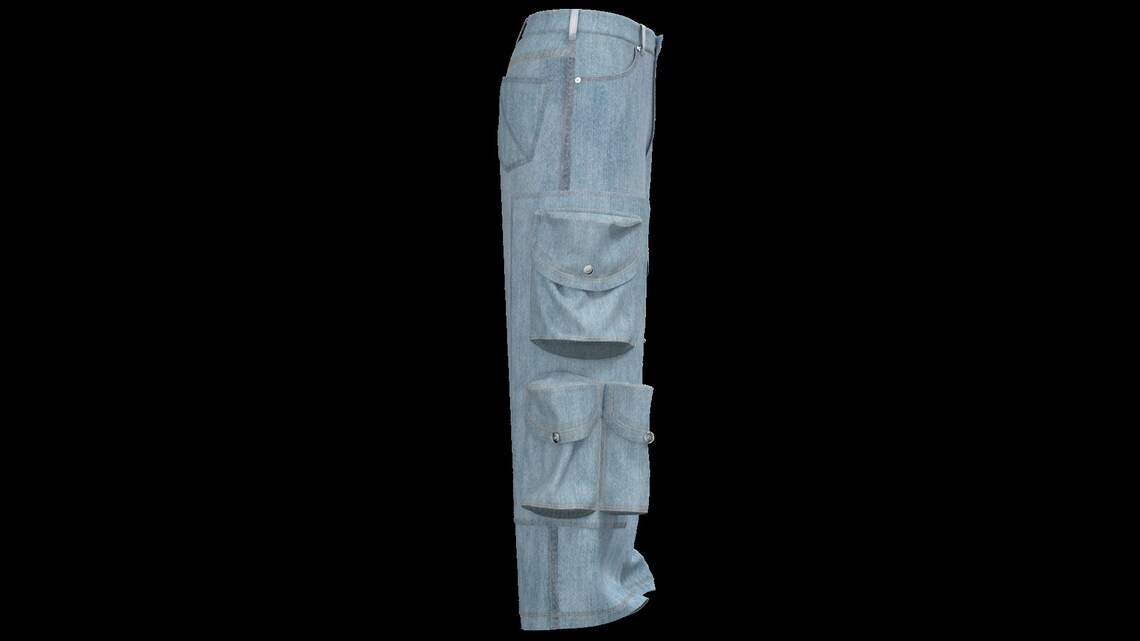 3D Jean - CLO3D - Marvelous Designer - 3D DENIM - OBJ - FBX - Pant - 3d ...