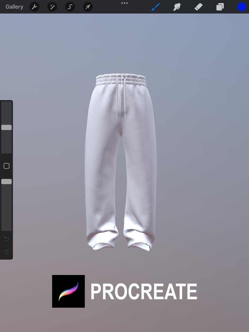 3D Male Sweatpant – Procreate & Clo3d Customizable Digital Pants Model ...