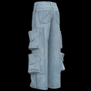 3D Jean - CLO3D - Marvelous Designer - 3D DENIM - OBJ - FBX - Pant - 3d ...
