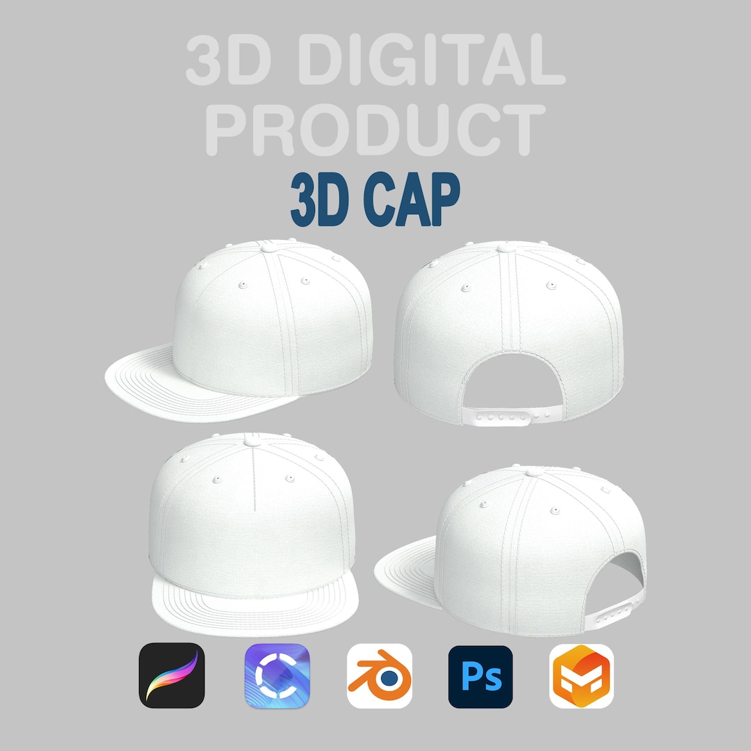 3D CAP – Clo3d + Procreate + Blender Hat Mockup - Etsy