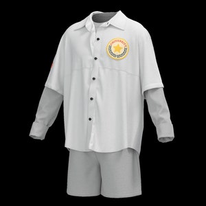 3DSHIRT SHORT Long Sleeve CLO3D Digital 3D Digital Garment Marvelous ...