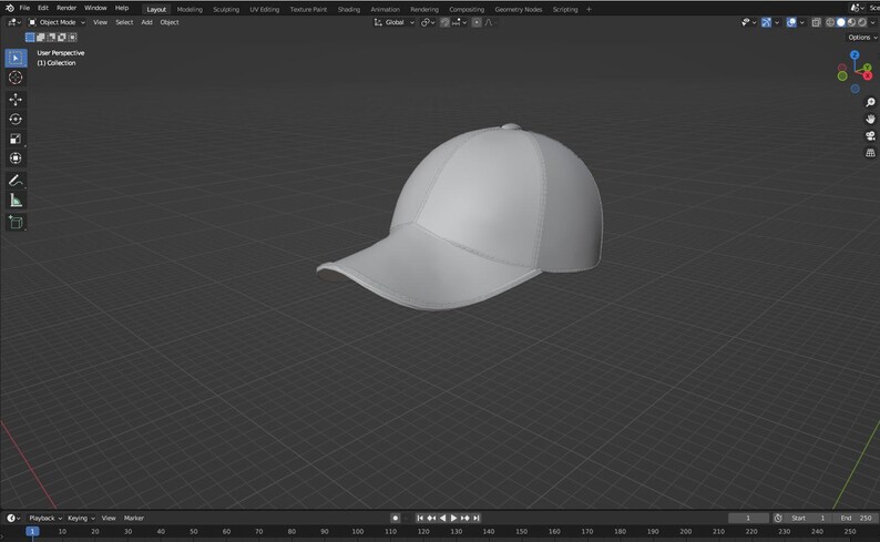 3D Cap Mockup – Customizable Hat Model for CLO3D, Procreate & Blender ...