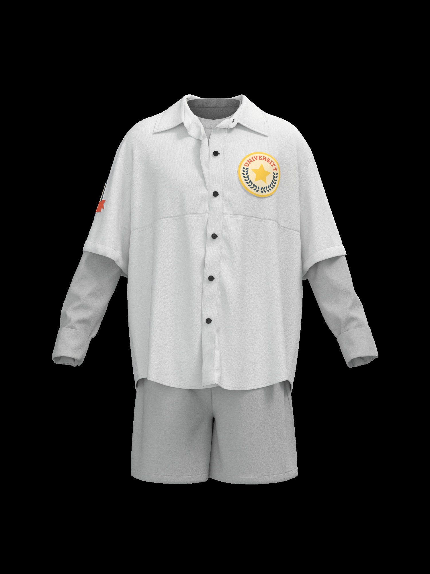 3DSHIRT SHORT Long Sleeve CLO3D Digital 3D Digital Garment Marvelous ...