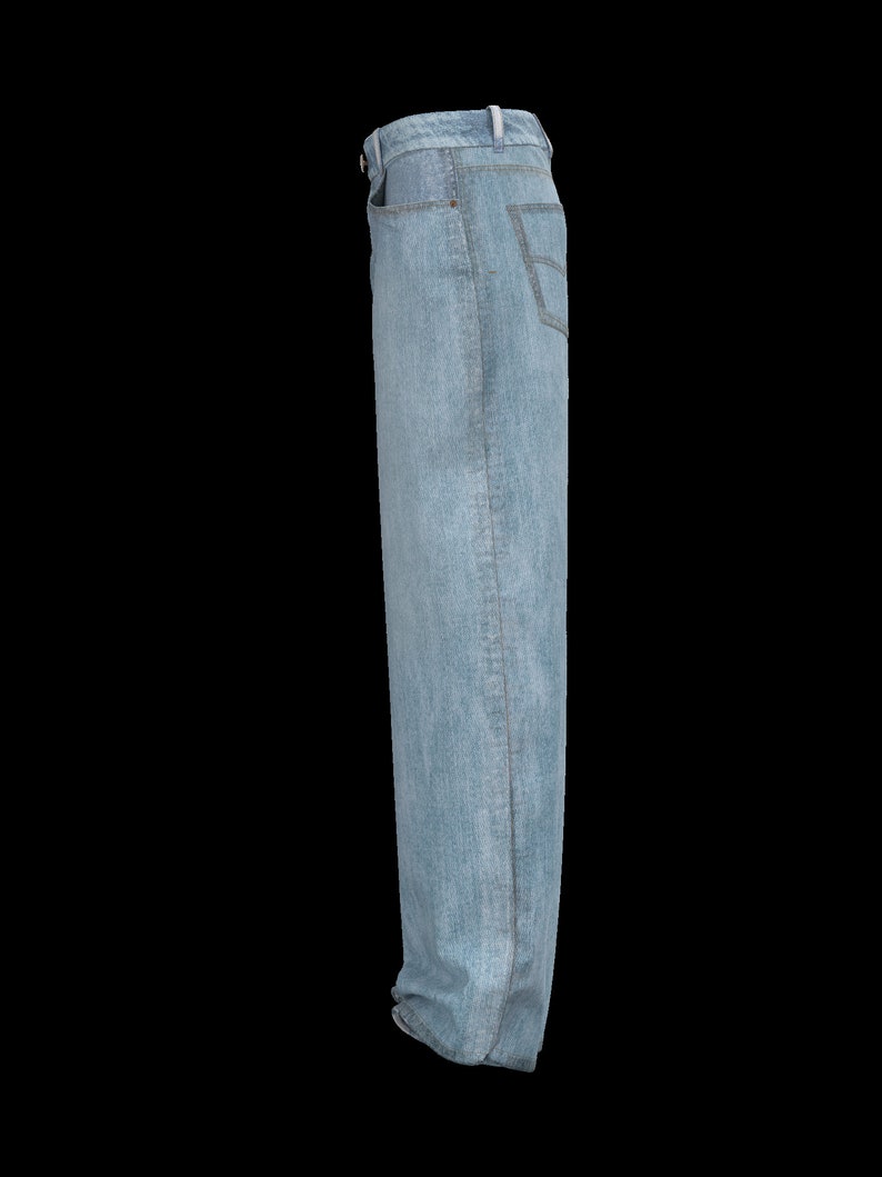 3D FEMALE DENIM JEAN - CLO3D - Procreate Obj - Blender - Jeans - Denim ...