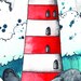 Nautical Nursery Wall Art Decor, Set of 3, Lighthouse Decor, Nautical Themed Nursery, Watercolor ...