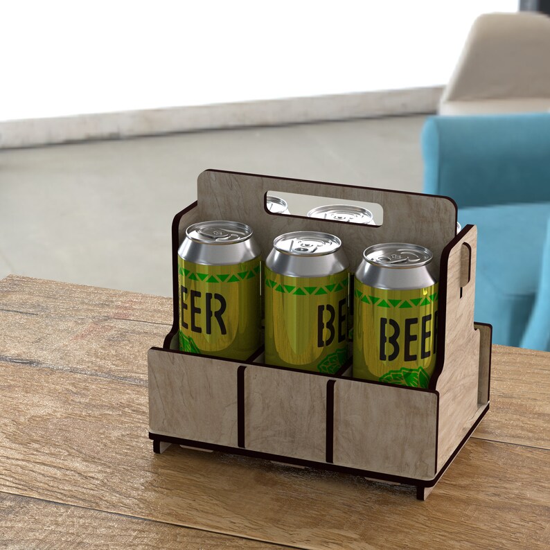 Laser Cutting of Beer Can Holders, Lasercut Six Hole Beer Boxes Files ...