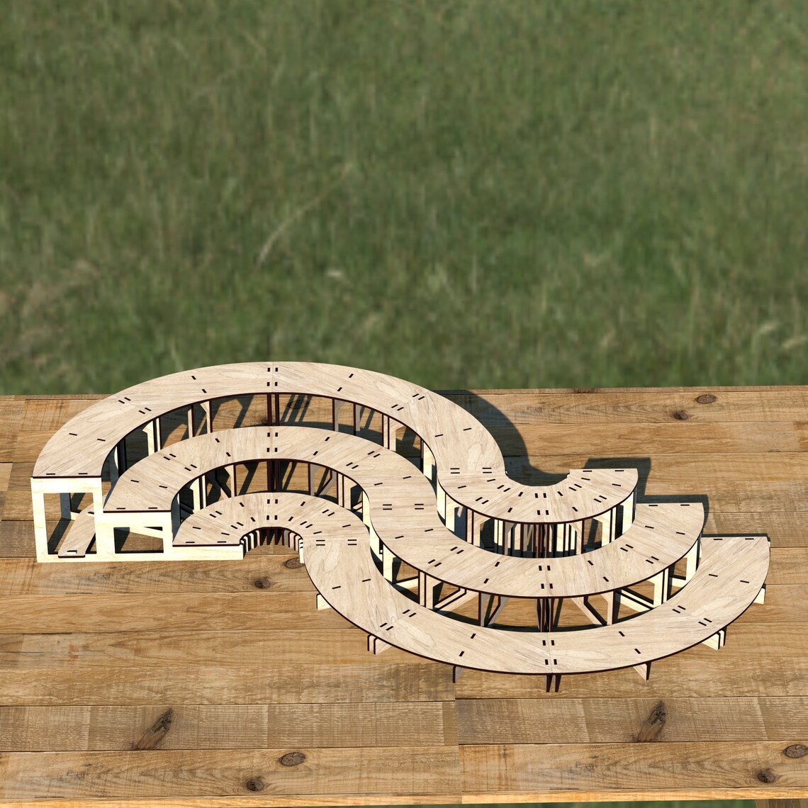 Tiered Display Stand Laser Cutting Multi-purpose Display Case Vector ...