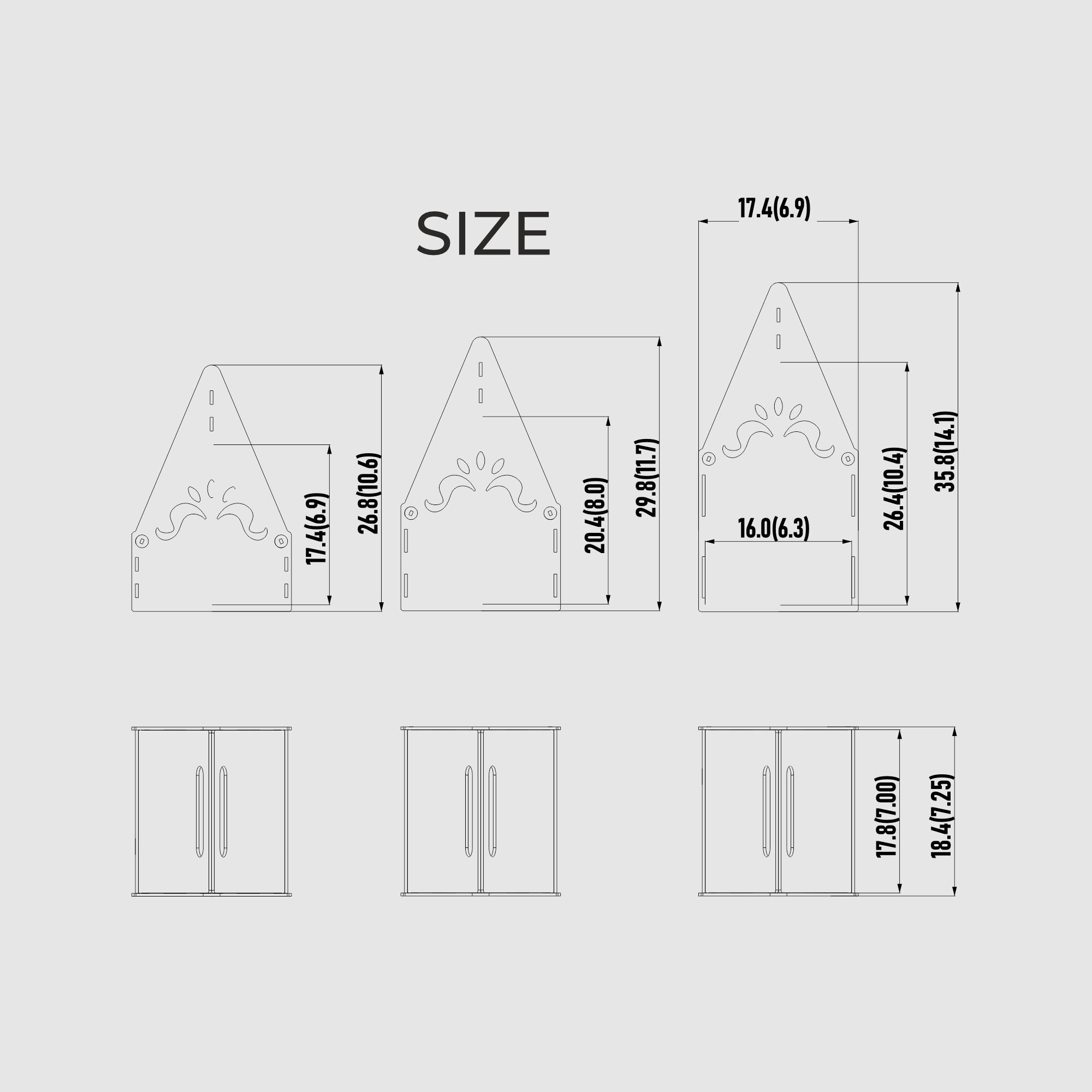 Wooden Box With Handle Laser Cut Files High SVG Box Three Sizes of Gift ...