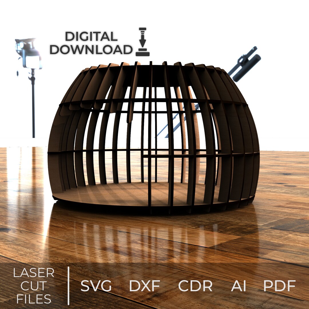 Cat House in the Shape of a Sphere Dxf, Cat House Laser Cut File, Cat ...