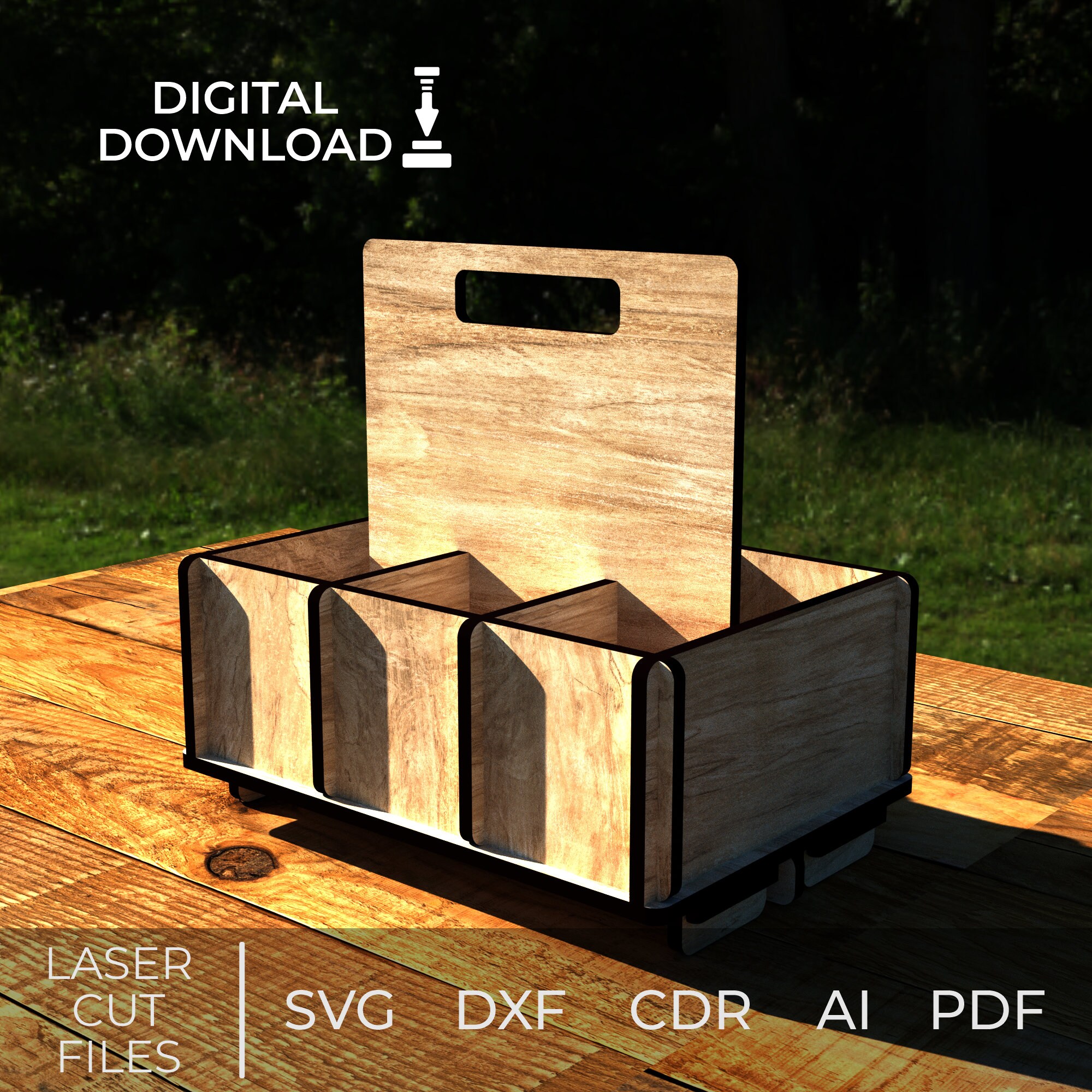 Self-assembling 6 Bottle Beer Holder SVG, Files to Glowforge Owner ...