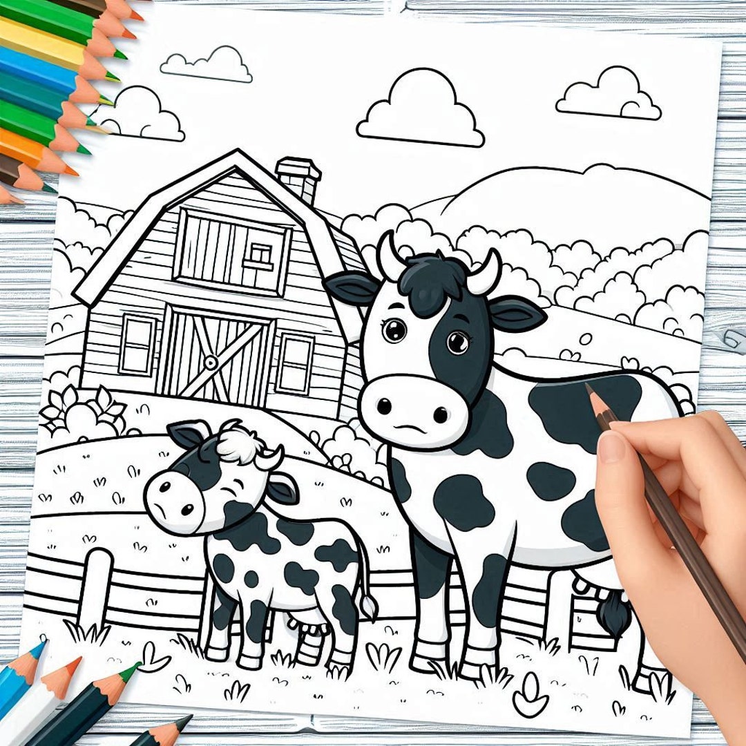 50 Farm Animal Coloring Pages Colorful Adventures on the Farm. Fun for ...