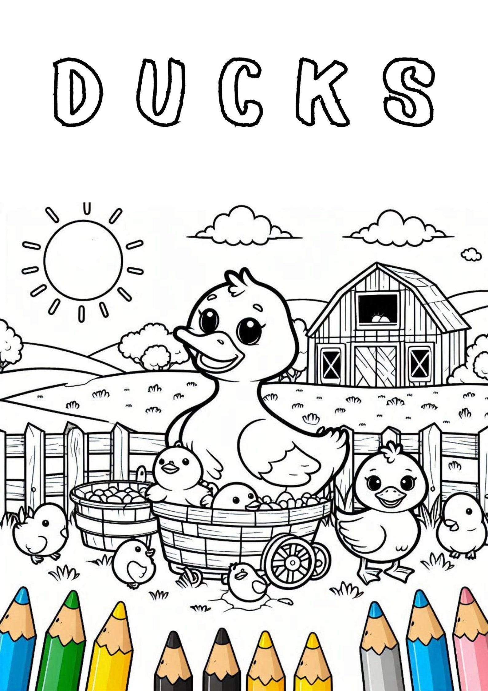 50 Farm Animal Coloring Pages Colorful Adventures on the Farm. Fun for ...