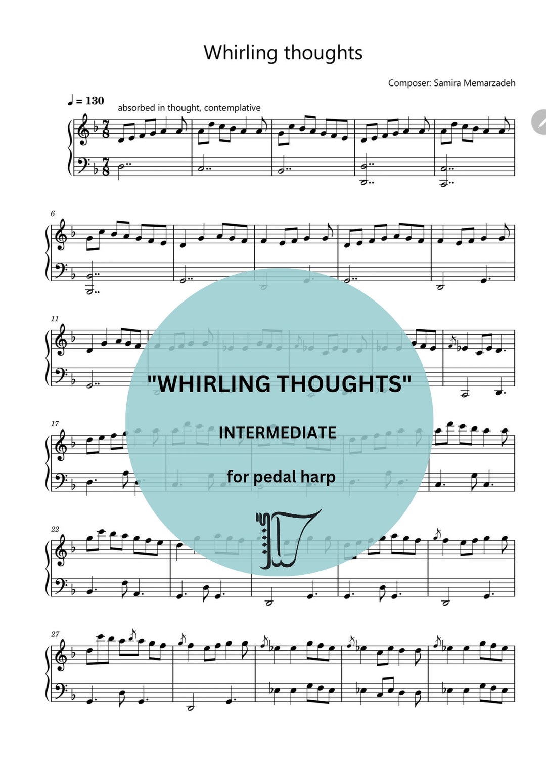 WHIRLING THOUGHTS | for Harp Solo - Etsy