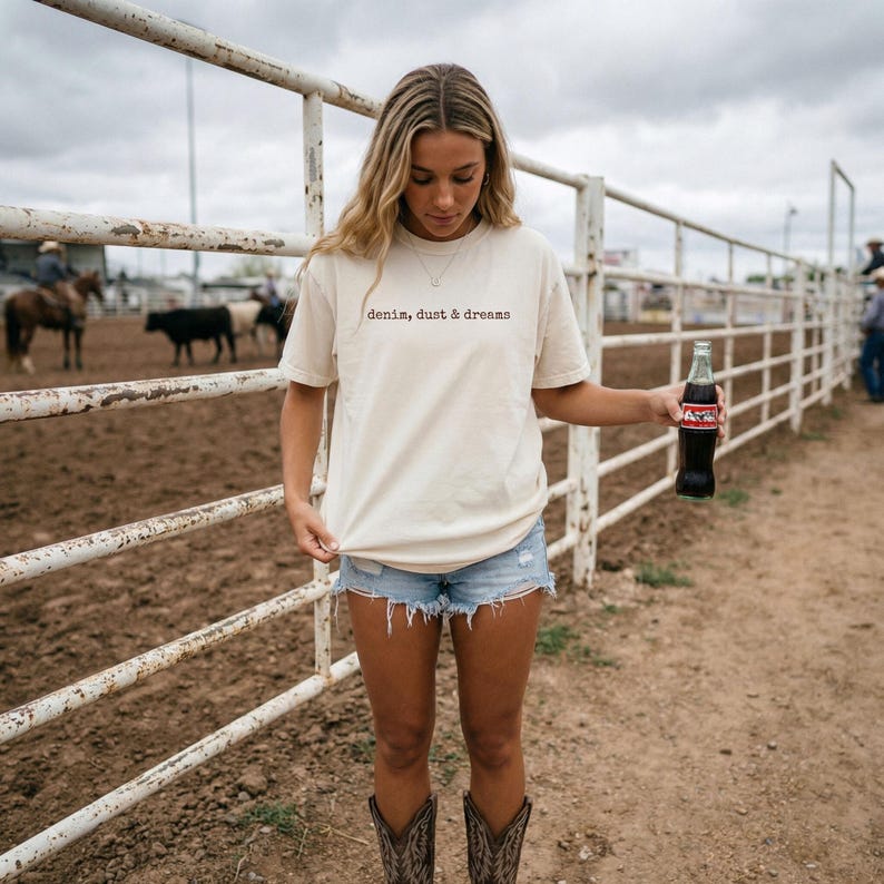 Denim Dust Dreams Cowgirl T-shirt, Western Rodeo Comfort Colors Tee ...