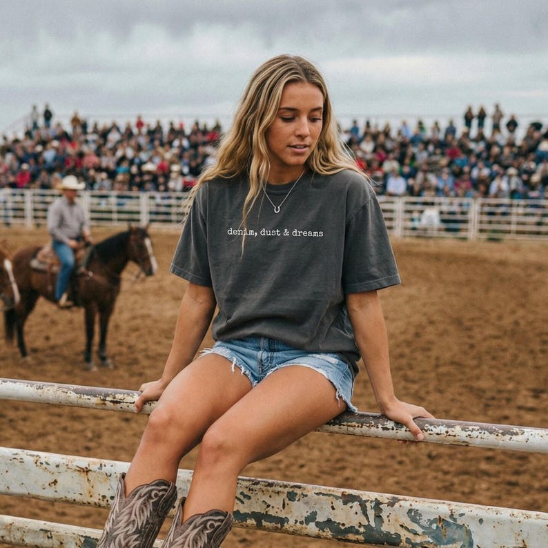 Denim Dust Dreams Cowgirl T-shirt, Western Rodeo Comfort Colors Tee ...