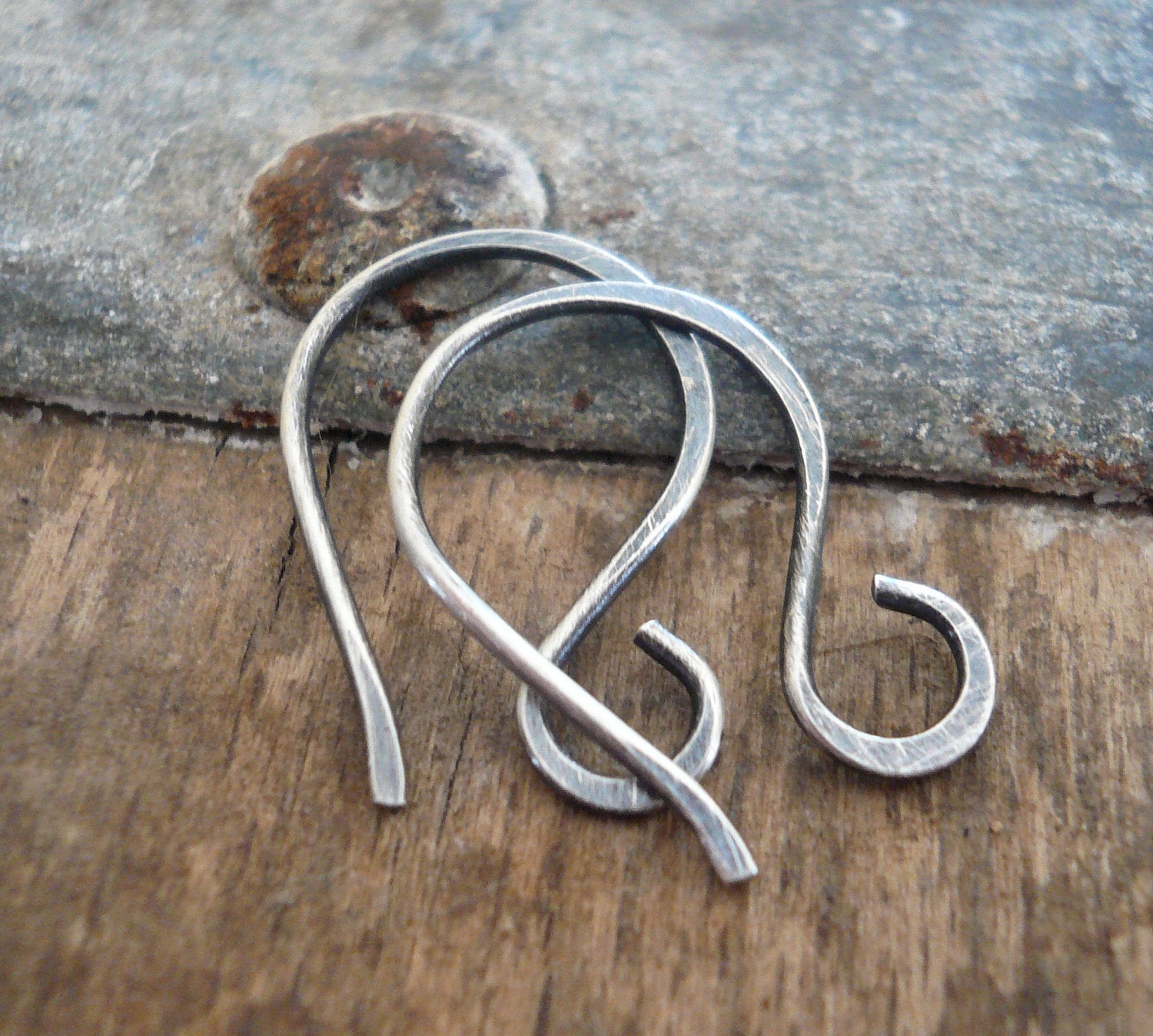 Twinkle Sterling Silver Earwires - Handmade. Handforged. Oxidized and ...