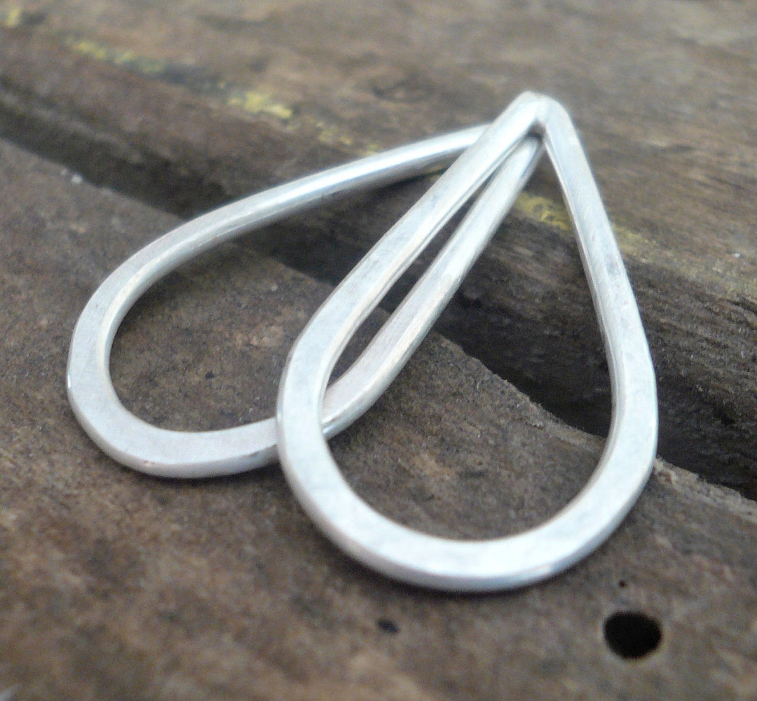 Medium Handforged Sterling Silver Tear Drops - Handmade. Hand Forged ...