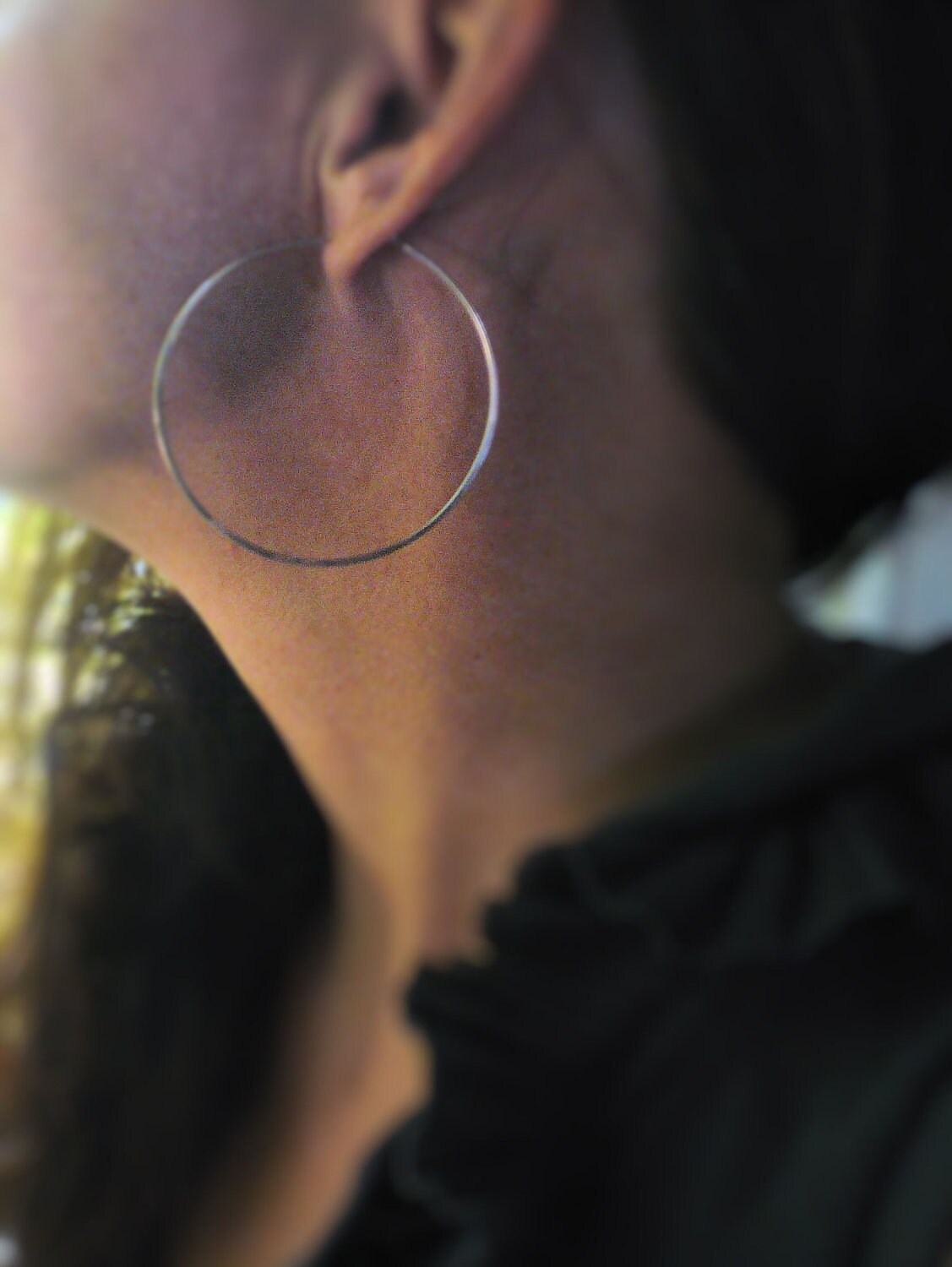 2 inch Sterling Silver Hoops Handmade. Handforged. Heavily | Etsy