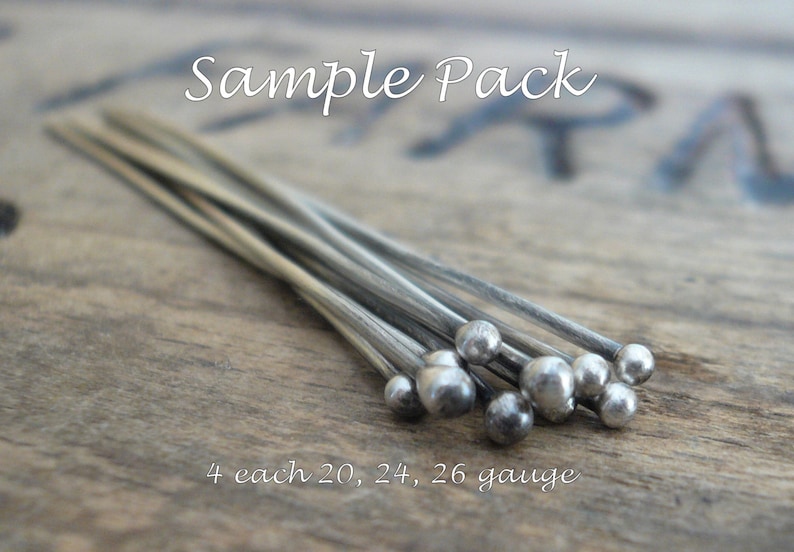 SAMPLE Pack Handmade Ball Headpins 2 Pair Each of 24 26 & - Etsy