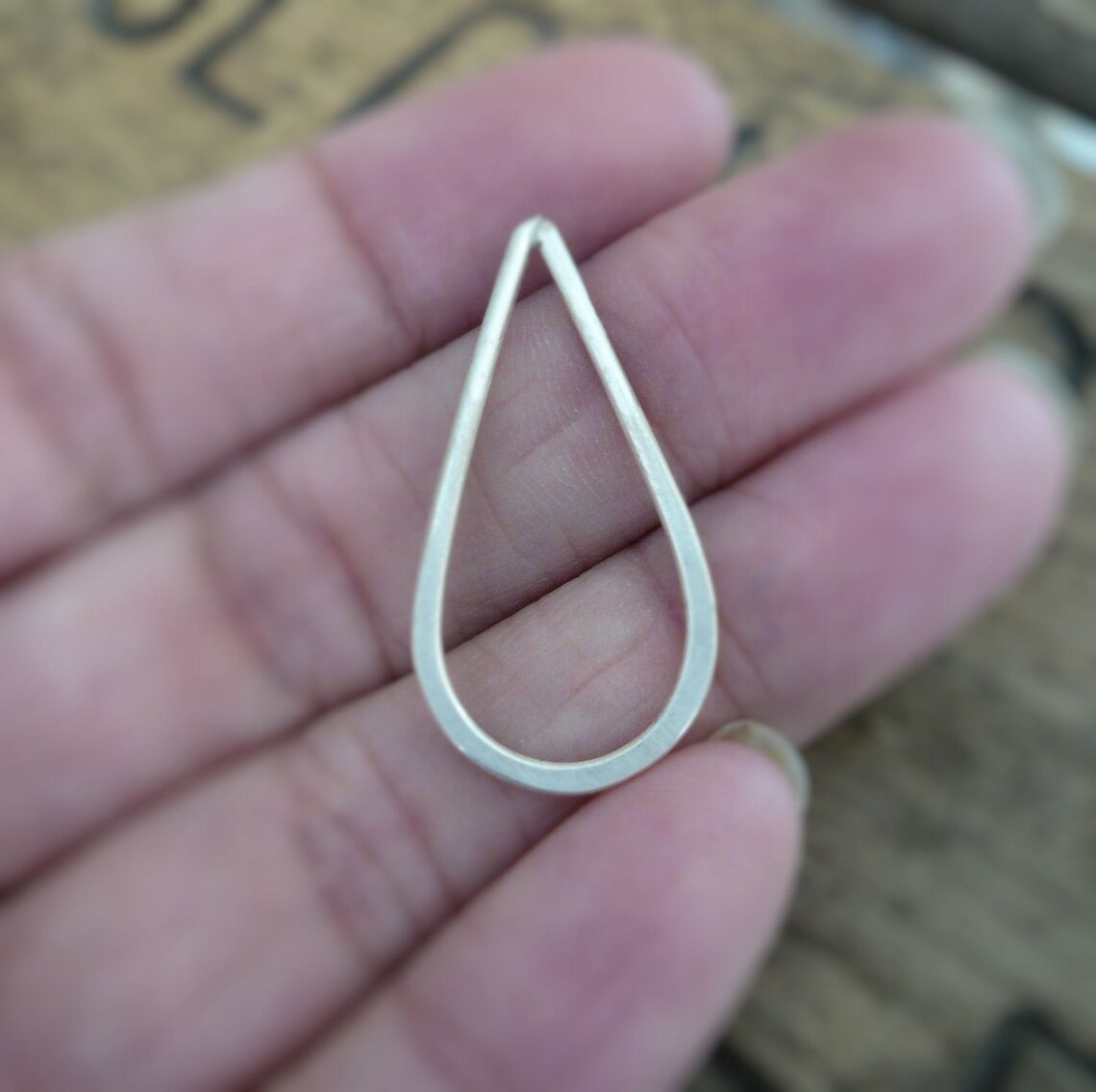Large Hammered Handforged Sterling Silver Tear Drops - Handmade. Hand ...