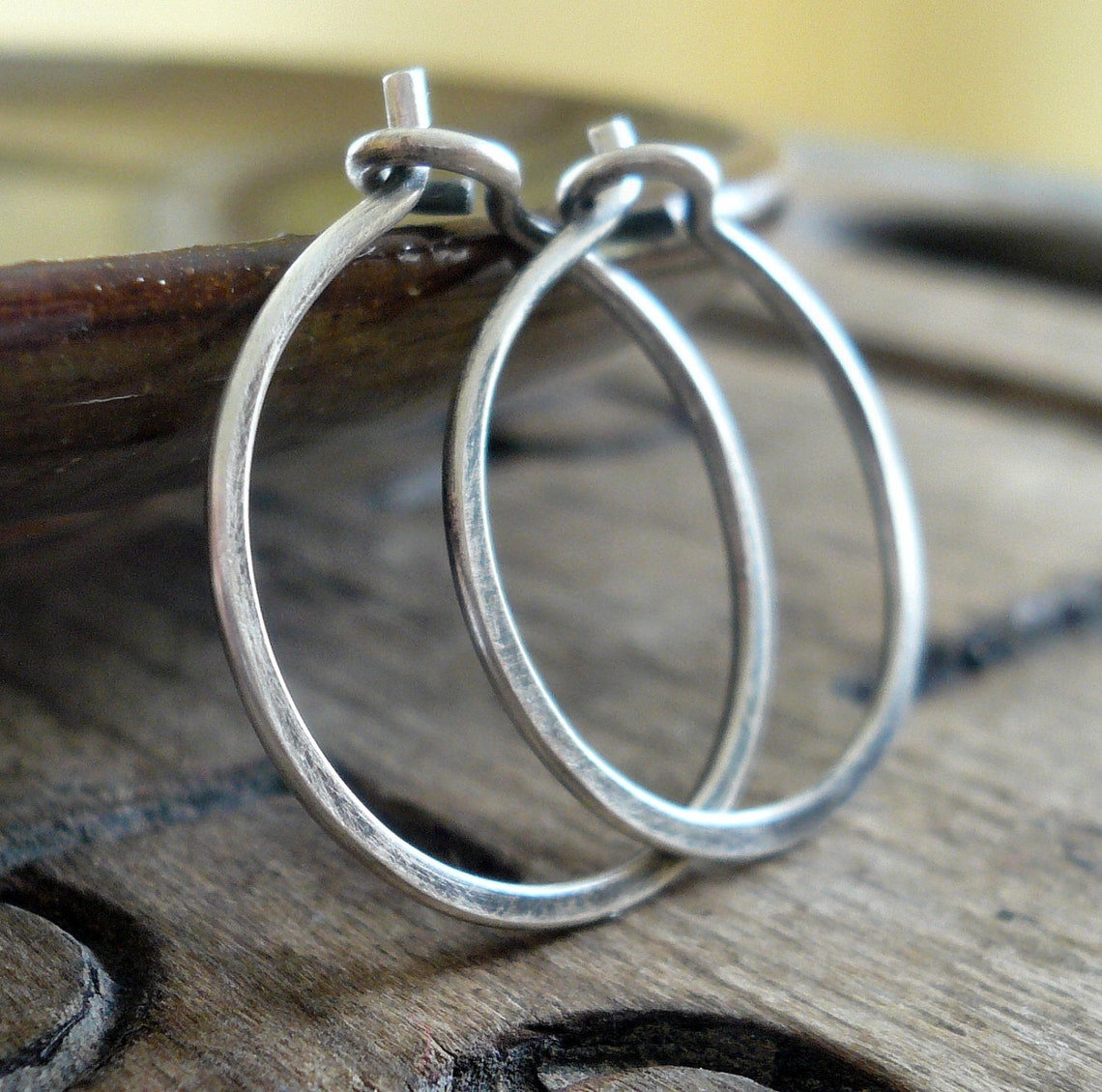 3/4 Inch Sterling Silver Hoops Handmade. Handforged. Heavily - Etsy