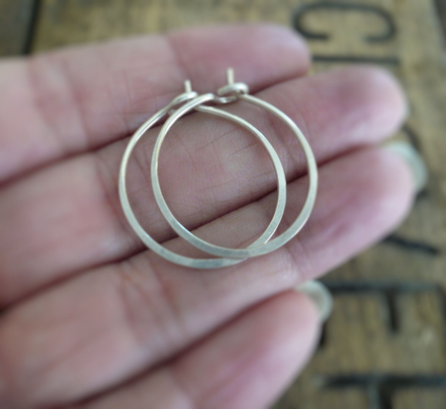 1 Inch Sterling Silver Hoops Handmade. Handforged. Heavily - Etsy