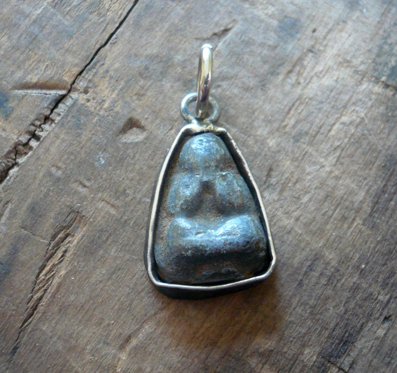 Sitting Buddha Sandstone Triangle Amulet Focal Pendant 17mm | Etsy