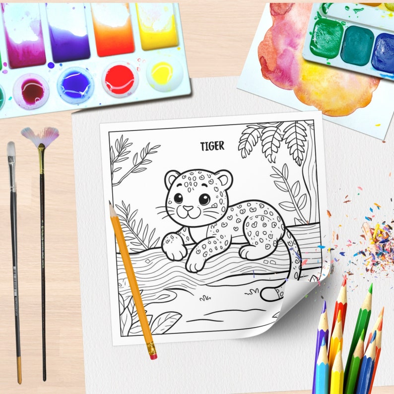 Jungle Adventure Coloring Book Kids - Toddlers | Fun Animal Designs ...