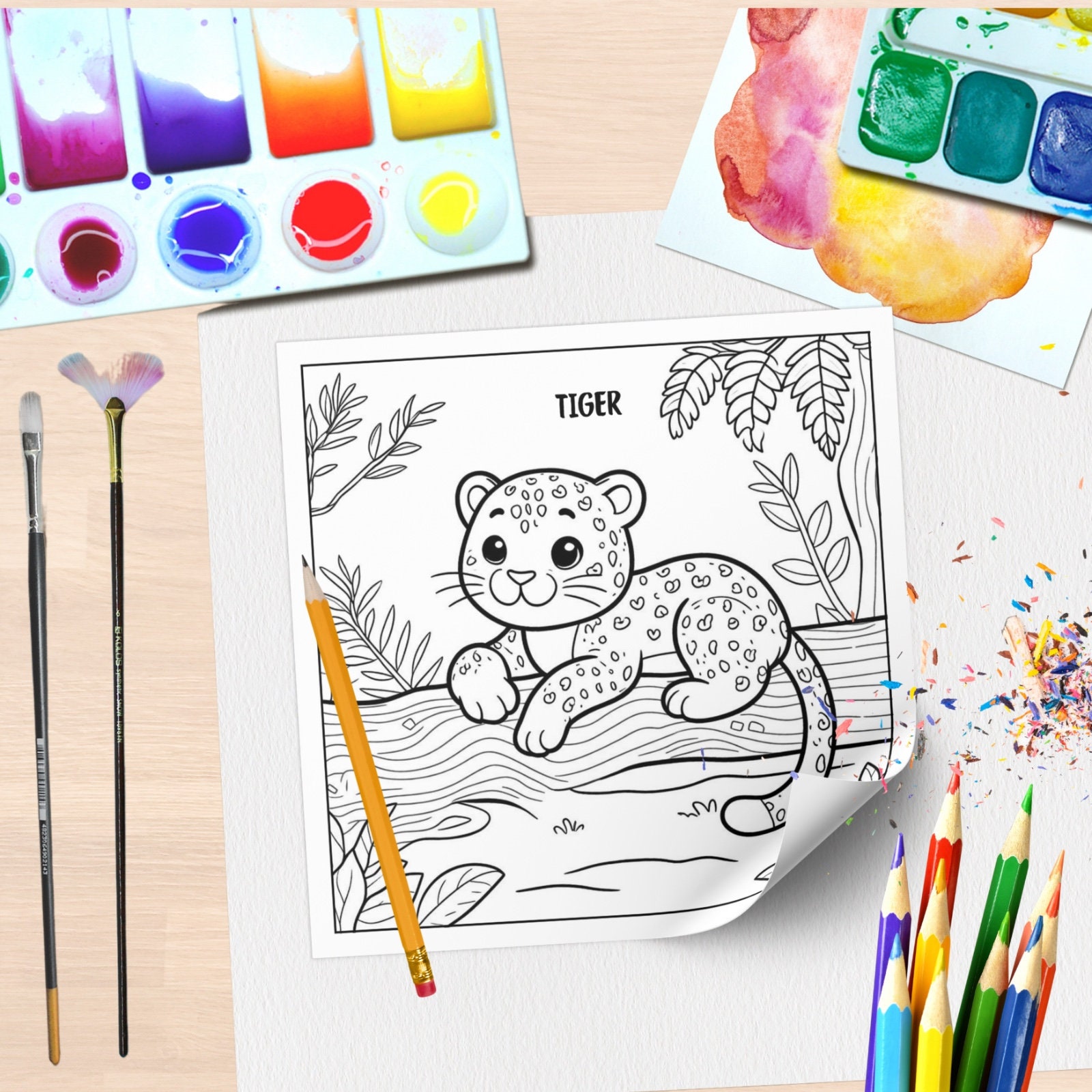 Jungle Adventure Coloring Book Kids - Toddlers | Fun Animal Designs ...