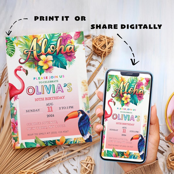 Aloha Invitation - Etsy