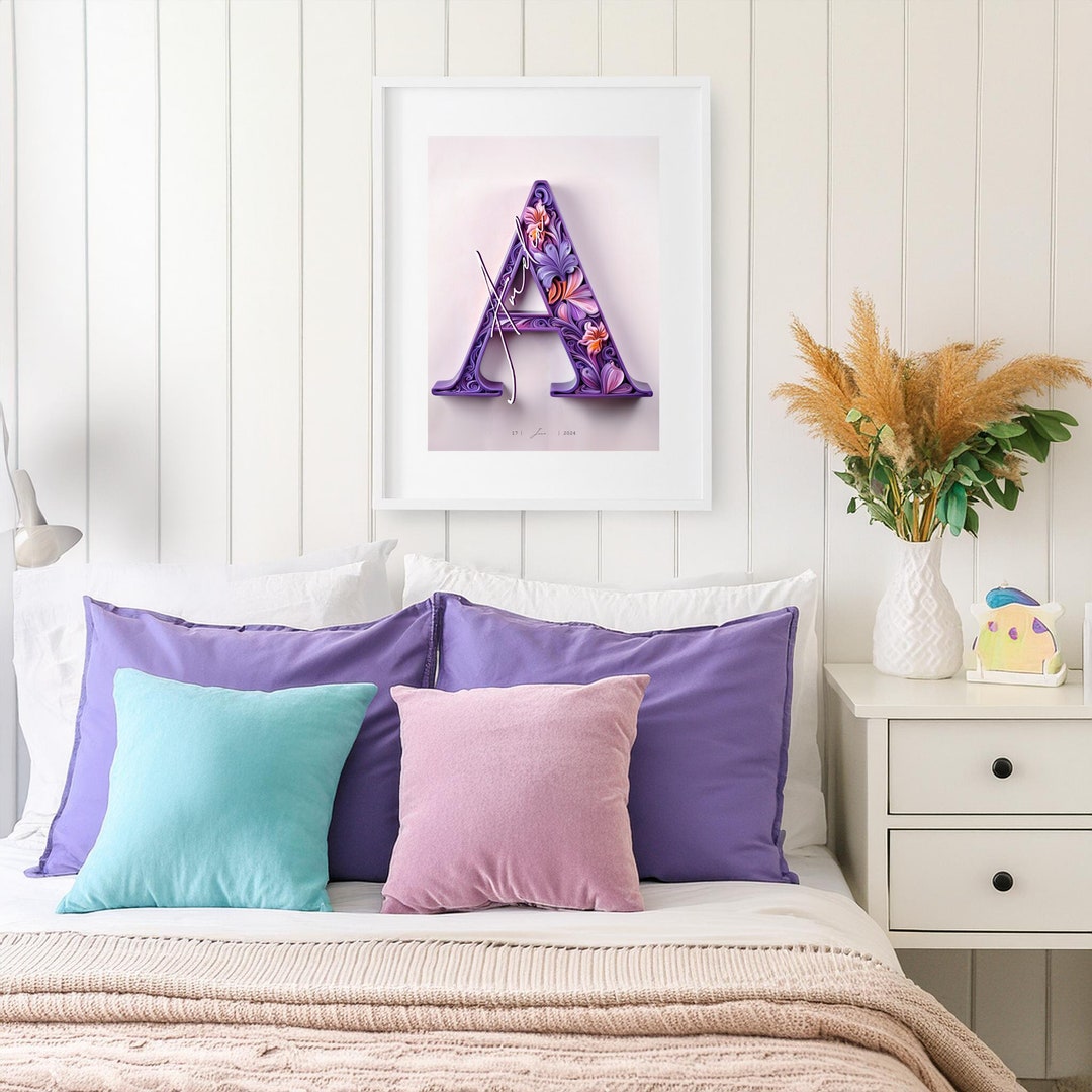 Initial Name Letter Art Print, Custom Print, Personalized Letter ...