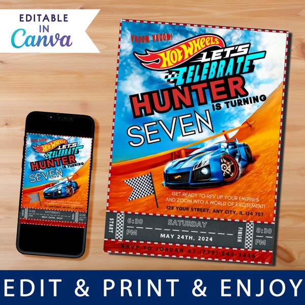 Hot Wheels Canva Template - Etsy Canada