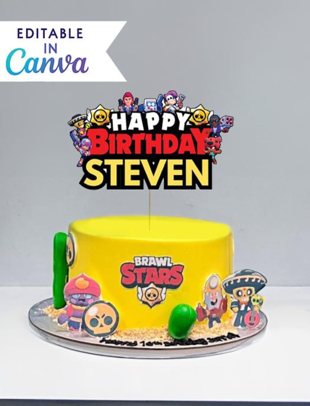 Brawl Stars Cake Topper, Editable Topper, Personalized Cake Topper ...