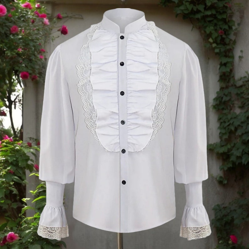 Victorian Gothic Shirt for Men, Edwardian Lace Shirt, Victorian Ruffle ...