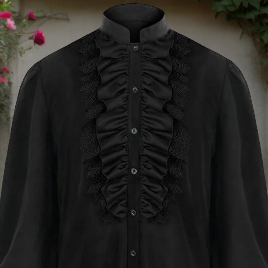 Victorian Gothic Shirt for Men, Edwardian Lace Shirt, Victorian Ruffle ...