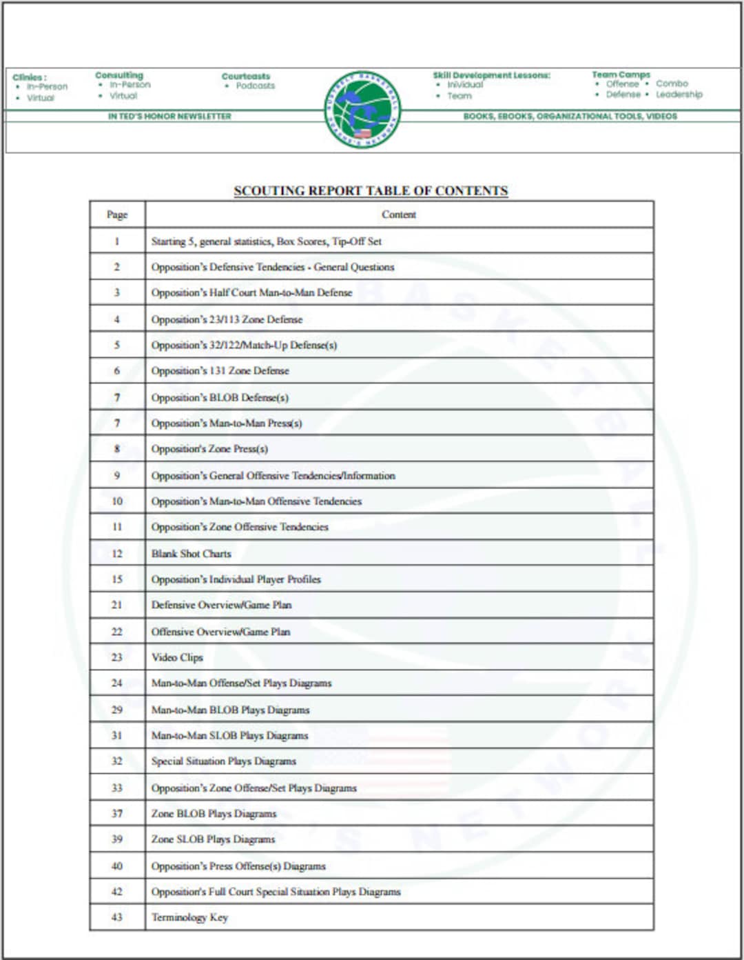 Game Planning & Scouting Report Template - Etsy