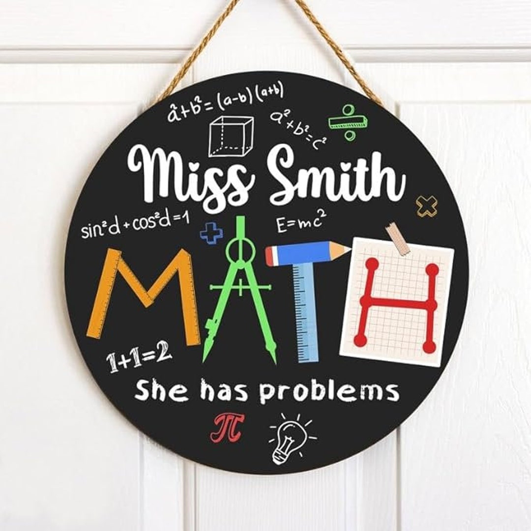 Personalized Math Teacher Welcome Sign, Math Decor, Math Classroom ...
