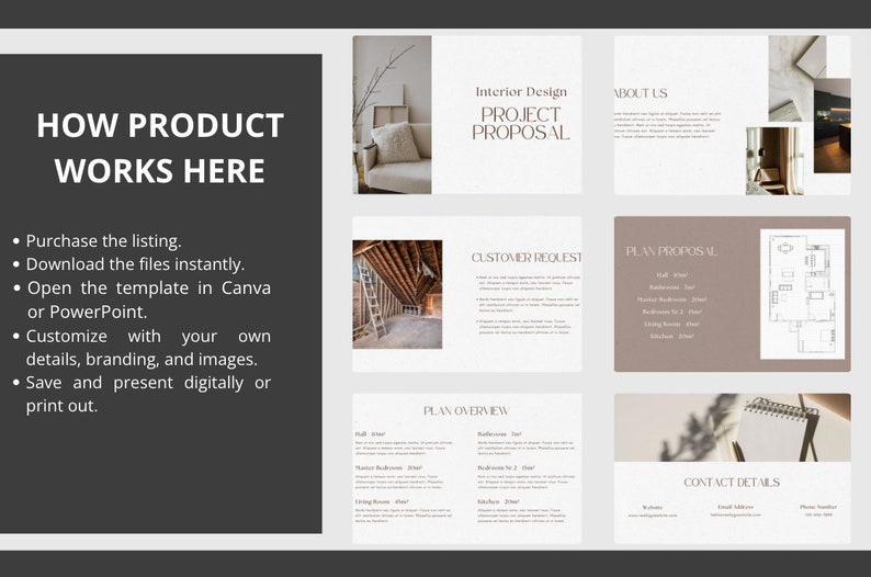 Interior Design Fee Proposal Template for Interior Designers, Canva ...