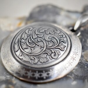 Classical Engraved Scrollwork Design Carved Into Sterling Silver ...