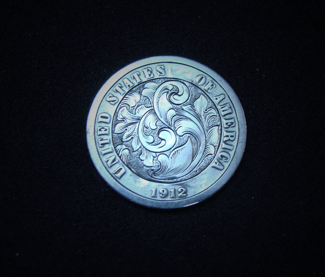 Hand Engraved Art Nouveau Inspired Silver Liberty Dime Love Token - Etsy
