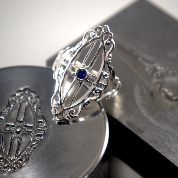 Silver Art Deco Ring - Etsy