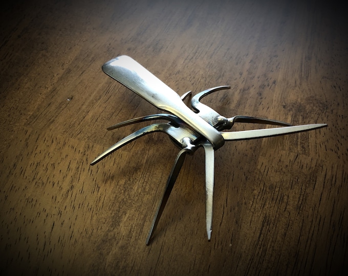Welded Steel Fantasy Bug Insect Sculpture Made From Stainless Cutlery ...